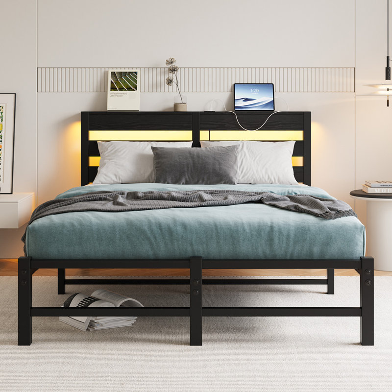 Full Size Metal Bed Frame Black